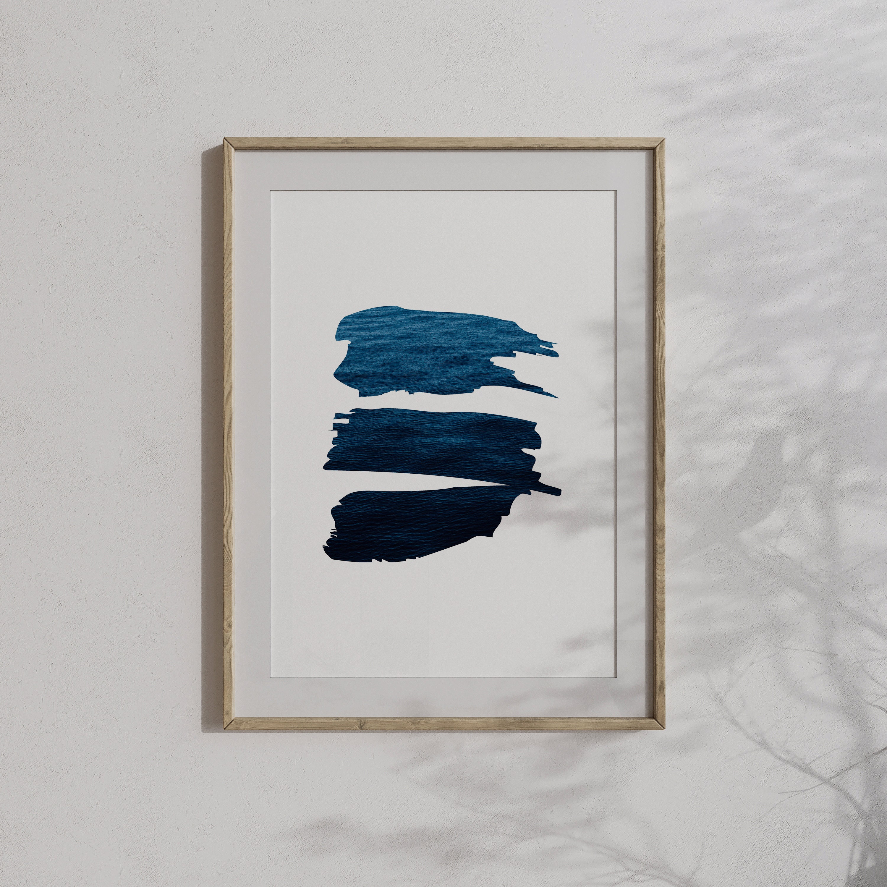 Blue Waves Abstract Print, Modern Coastal Print, Beach Home Decor ...