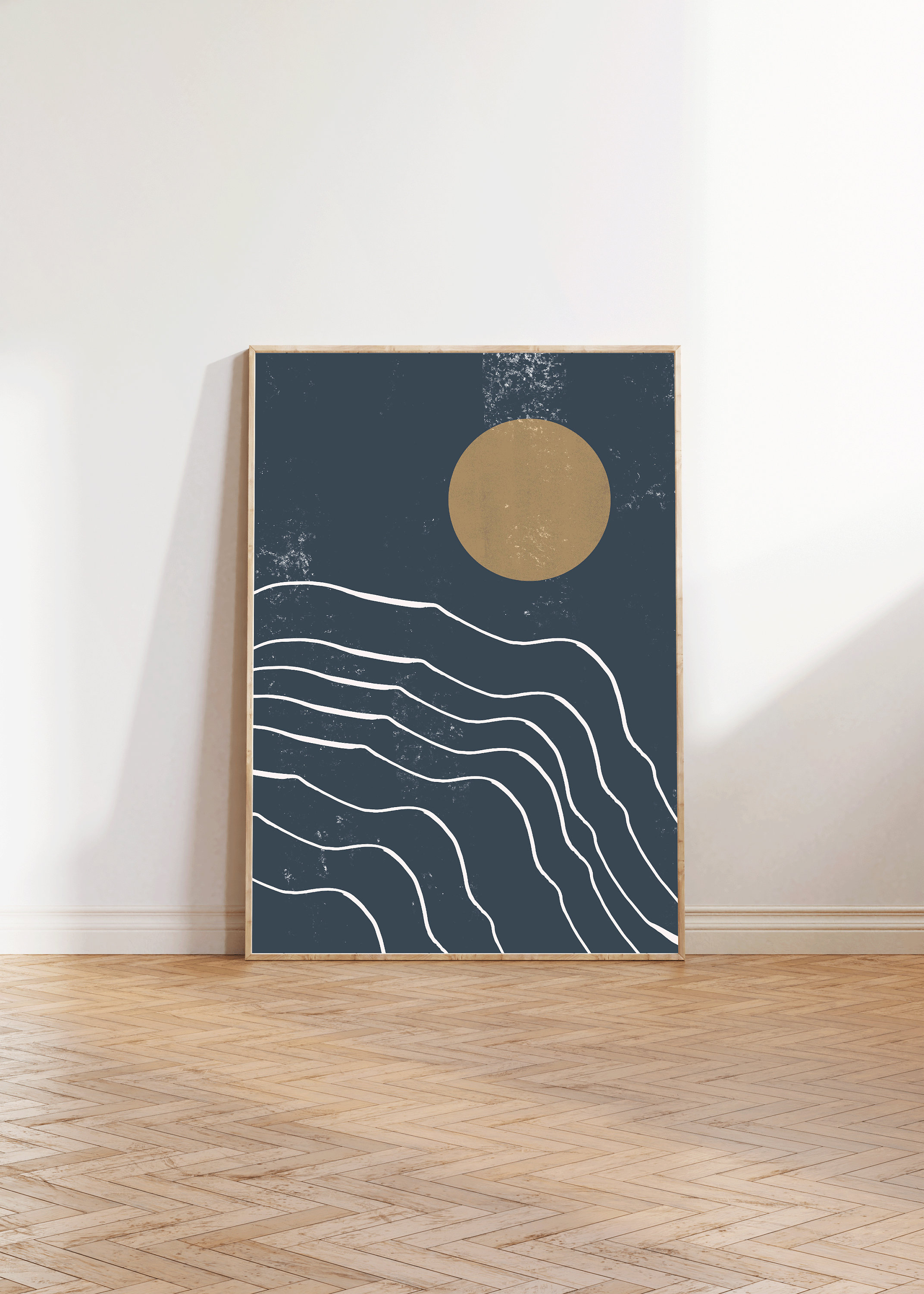 Boho Moon Art Print Abstract Boho Art Moon Print Full Moon - Etsy España