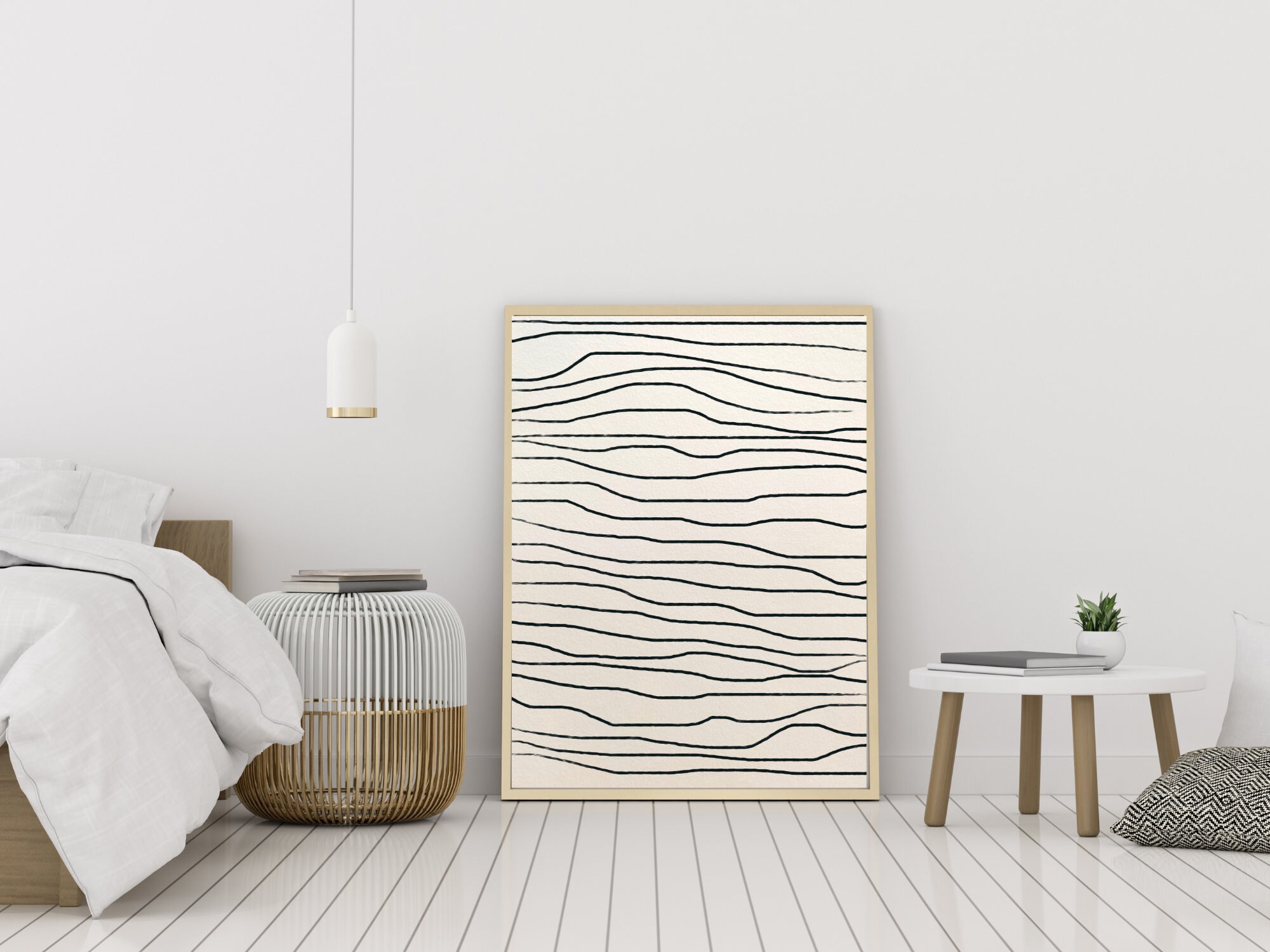 Black Abstract Lines Print Printable Wall Art Modern - Etsy