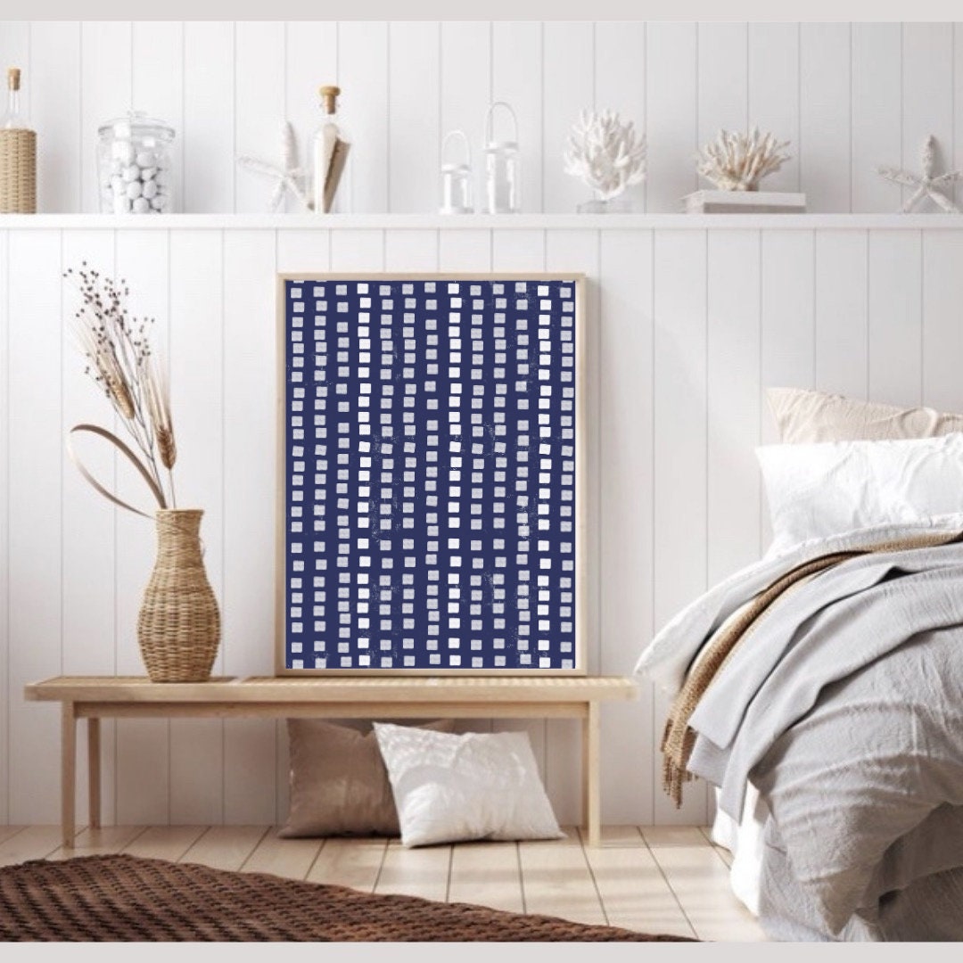 Abstract Printable Wall Art Indigo Blue Print Modern | Etsy