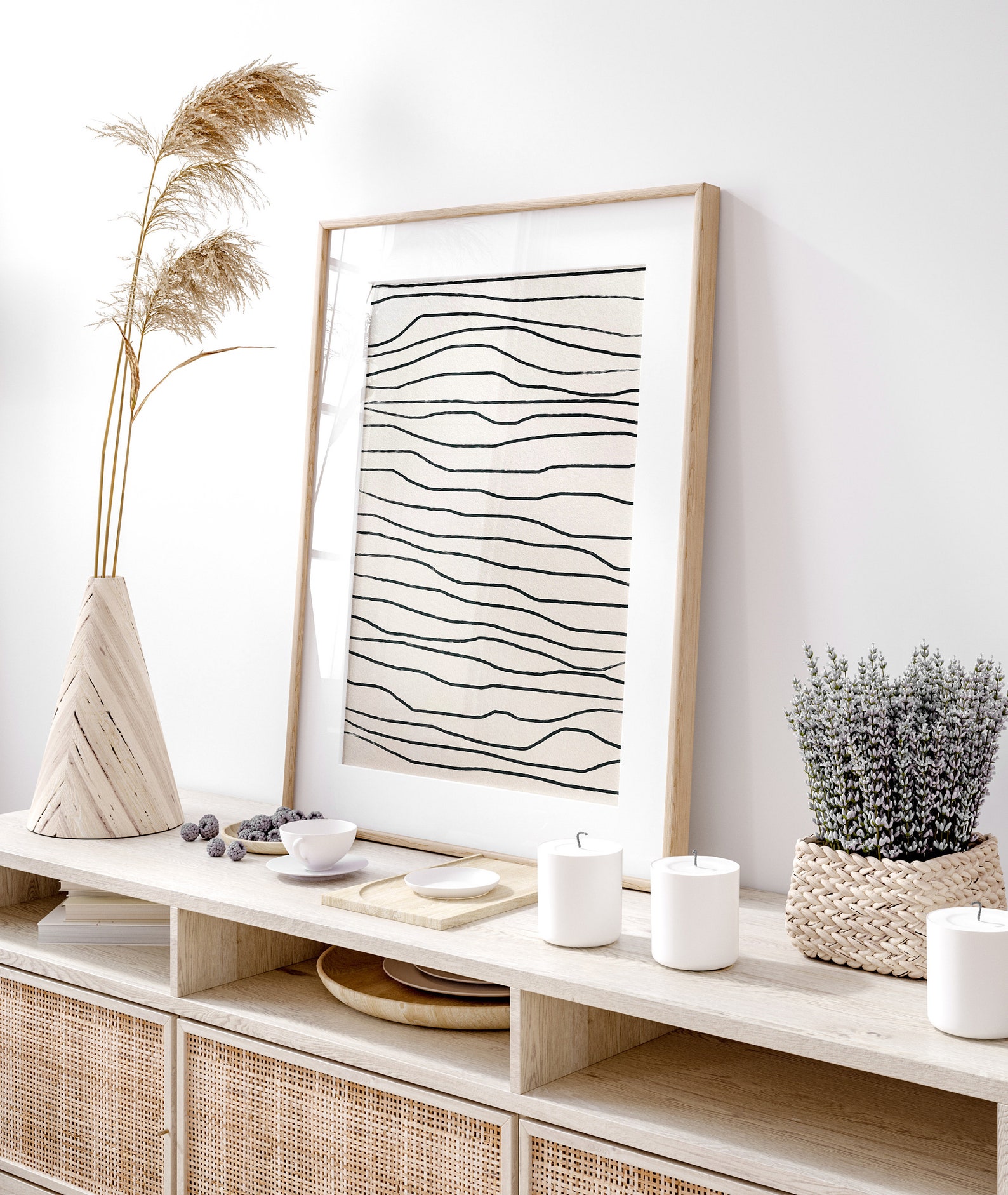 Black Abstract Lines Print, Printable Wall Art, Modern Minimalist Print ...