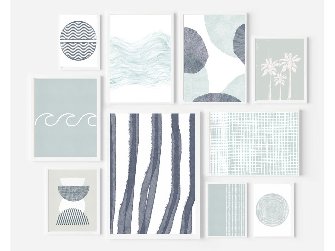 Boho Beach Wall Art, Beach Gallery Wall, Set of 10 Prints, Modern Beach ...