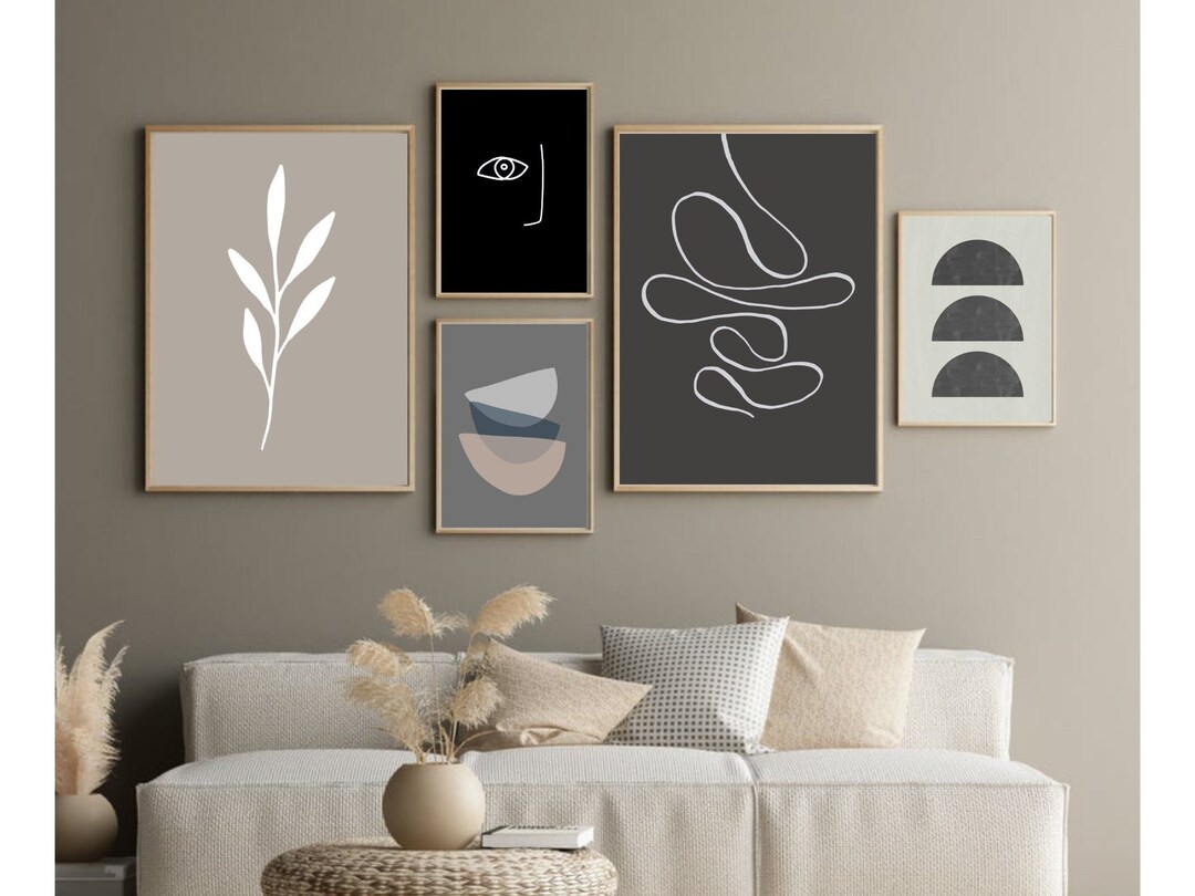 Abstract Gallery Wall Prints, Printable Wall Art, Set of 5 Prints ...