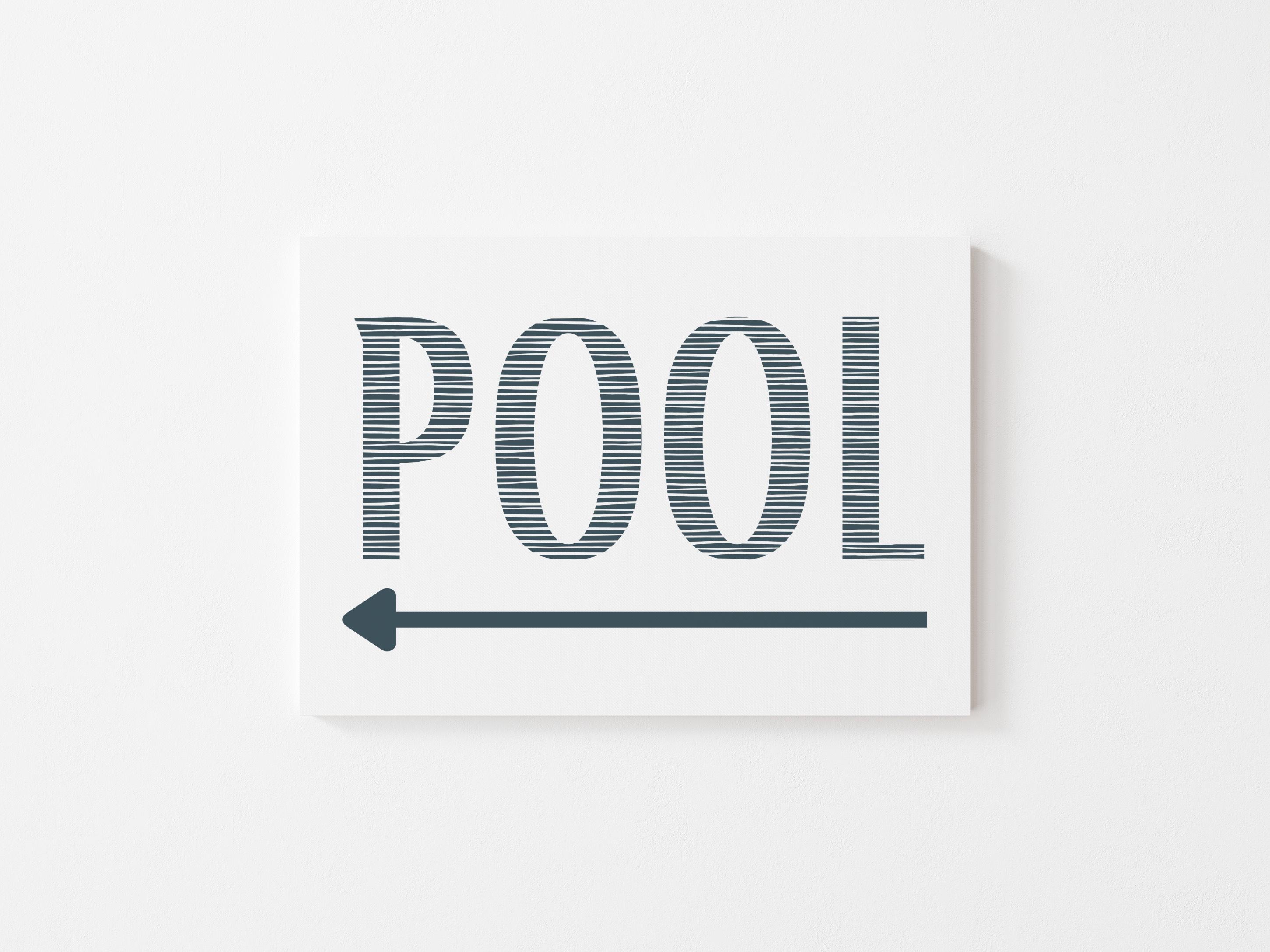 Pool Directional Sign: Modern Coastal Art Print (digital Download) - Etsy