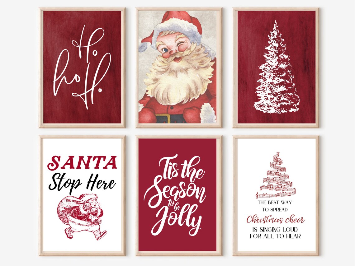 Christmas Printable Wall Art, Christmas Download Bundle, Christmas ...
