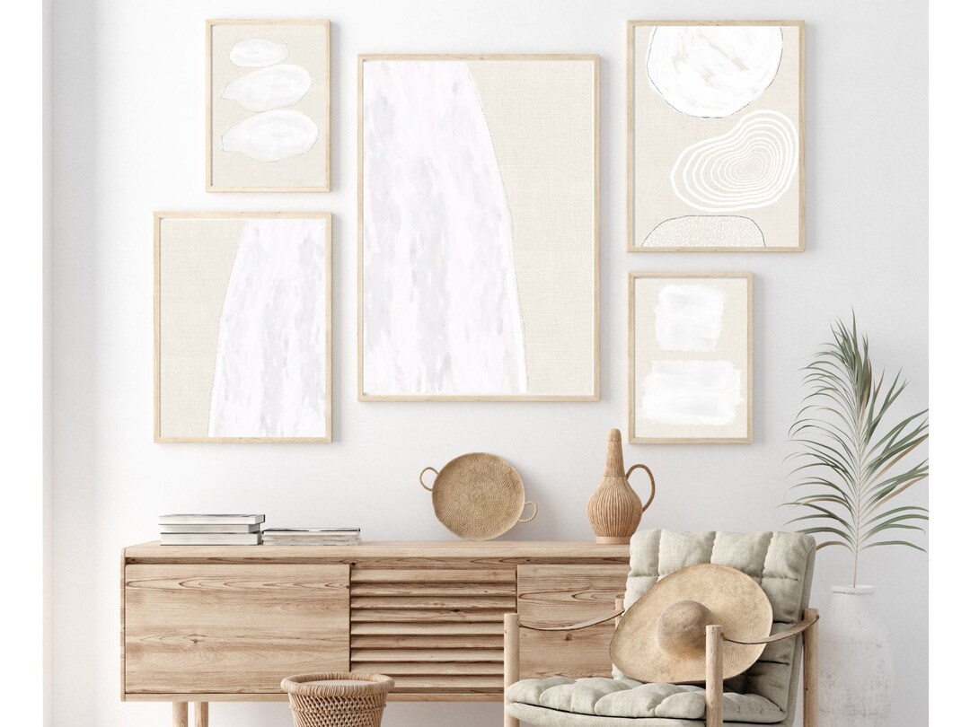 Neutral Abstract Gallery Wall Prints, Modern Printable Wall Art, Set of ...