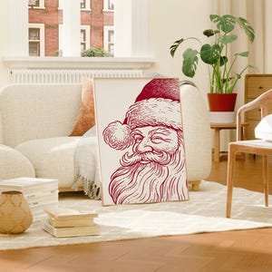 Red Christmas Prints, Christmas Art, Set of 2 Prints, Santa Print ...