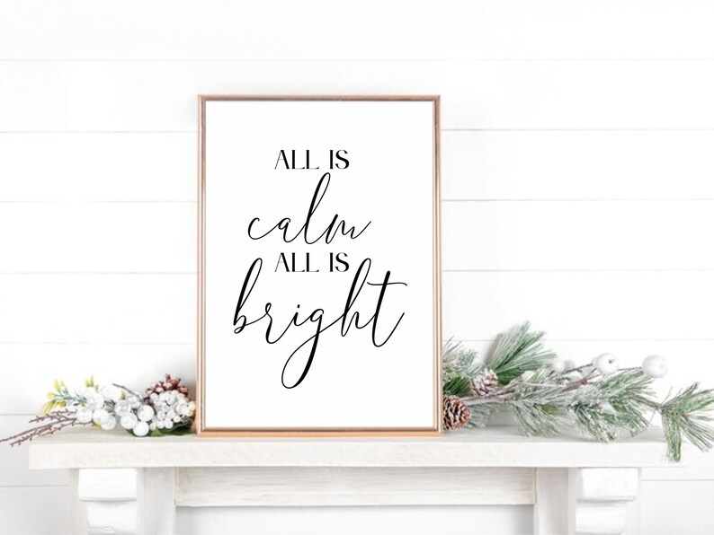 All is Calm All is Bright Christmas Wall Art Christmas - Etsy