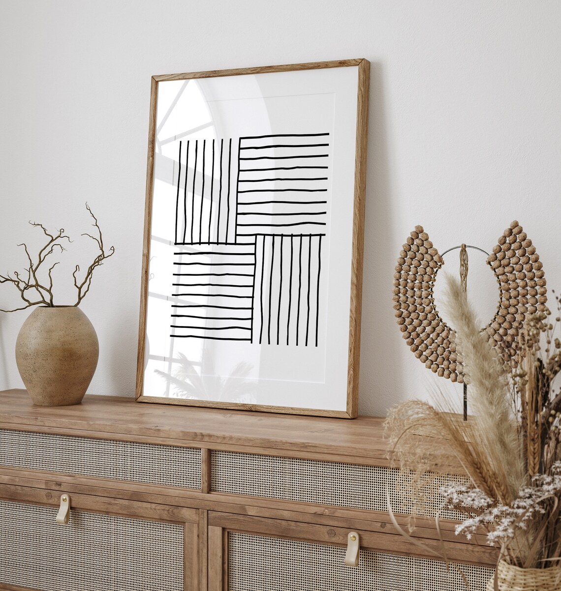 Black Line Print, Geometric Line Art, Abstract Wall Decor, Printable ...
