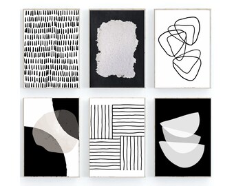 Printable Wall Art Black and White Prints Set of 6 Prints | Etsy