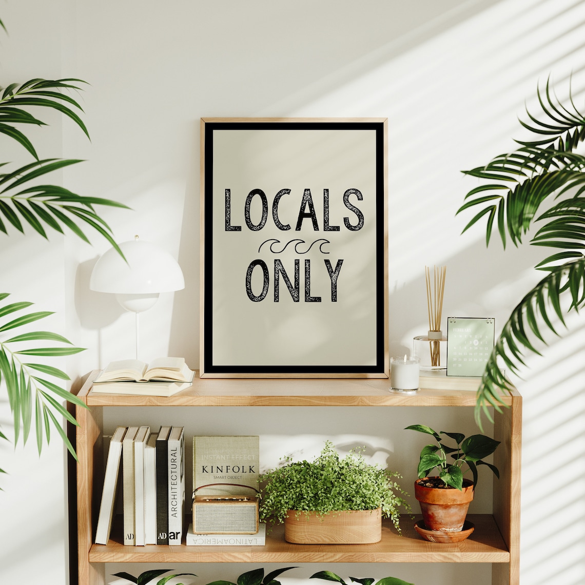 Locals Only Print, Locals Sign, Beach Prints, Beach Wall Art, Neutral ...