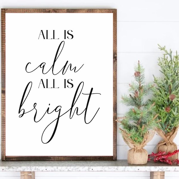 All is Calm All is Bright Sign - Etsy