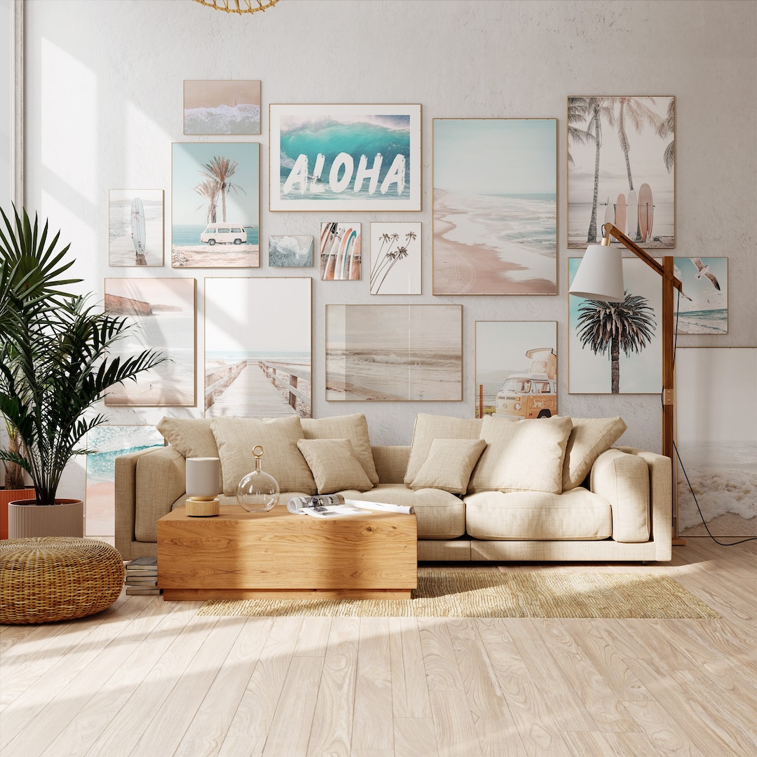 Coastal Wall Art, Beach Prints, Beach Gallery Wall Set, Modern Coastal ...