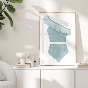 Bathing Suit Prints, Watercolor Swimsuit Art, Beach House Decor ...