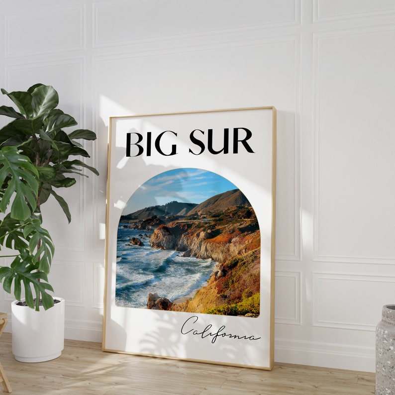 Big Sur Print, Travel Poster, California Wall Art, Coastal California ...