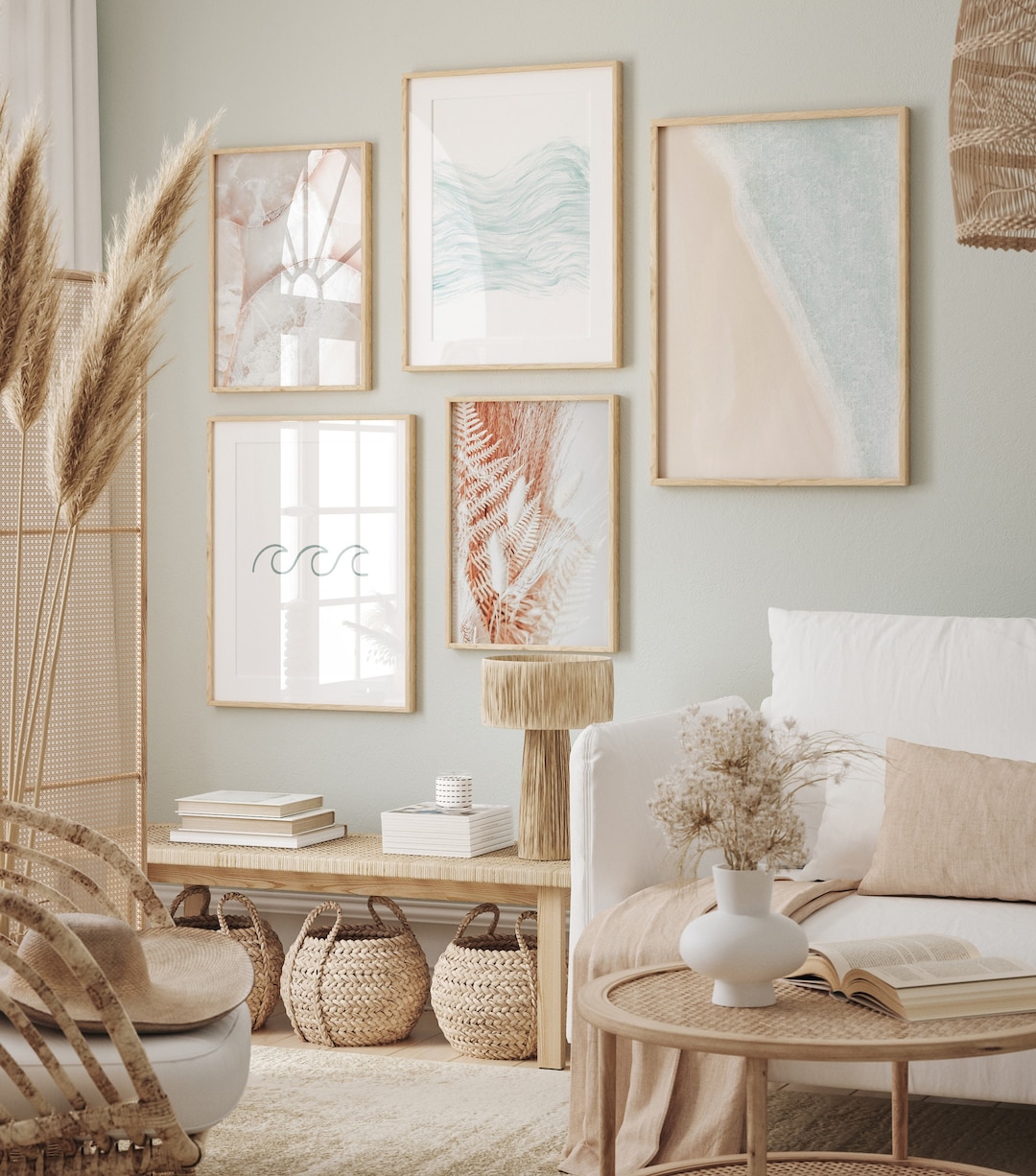 Beach Gallery Wall, Coastal Wall Art, Boho Coastal, Beachy Wall Art ...