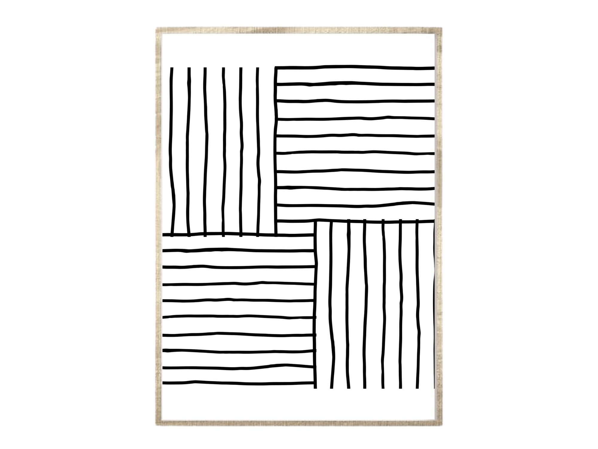 Black Line Print, Geometric Line Art, Abstract Wall Decor, Printable ...