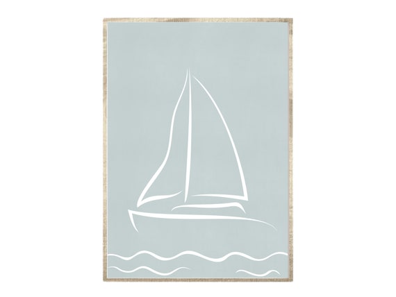 Sailboat Print Sailboat Art Boat Printable Sailing Art | Etsy