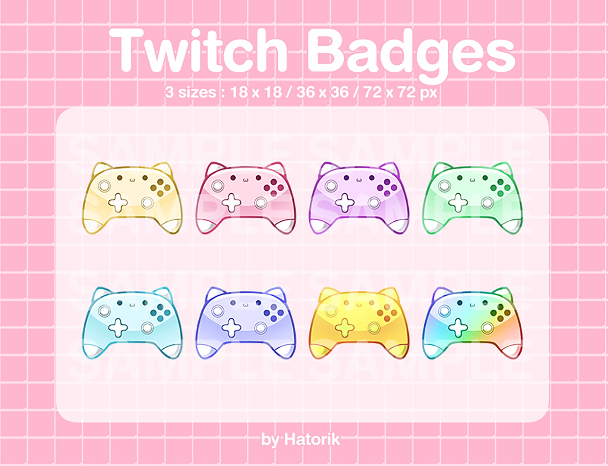 8 Twitch Badges Bit-sub Controller Joystick - Etsy
