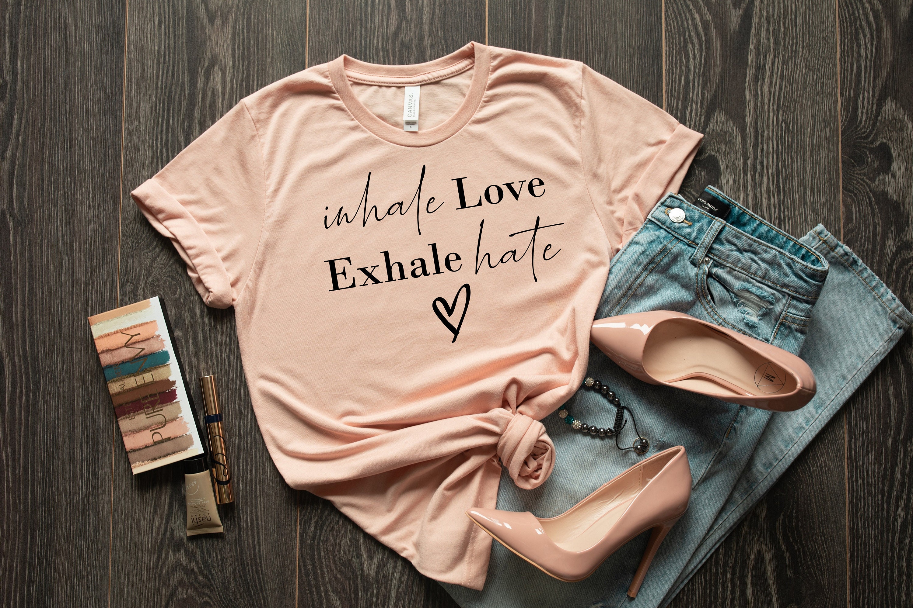 Inhale Love Exhale Hate T Shirt Motivational Shirt Etsy