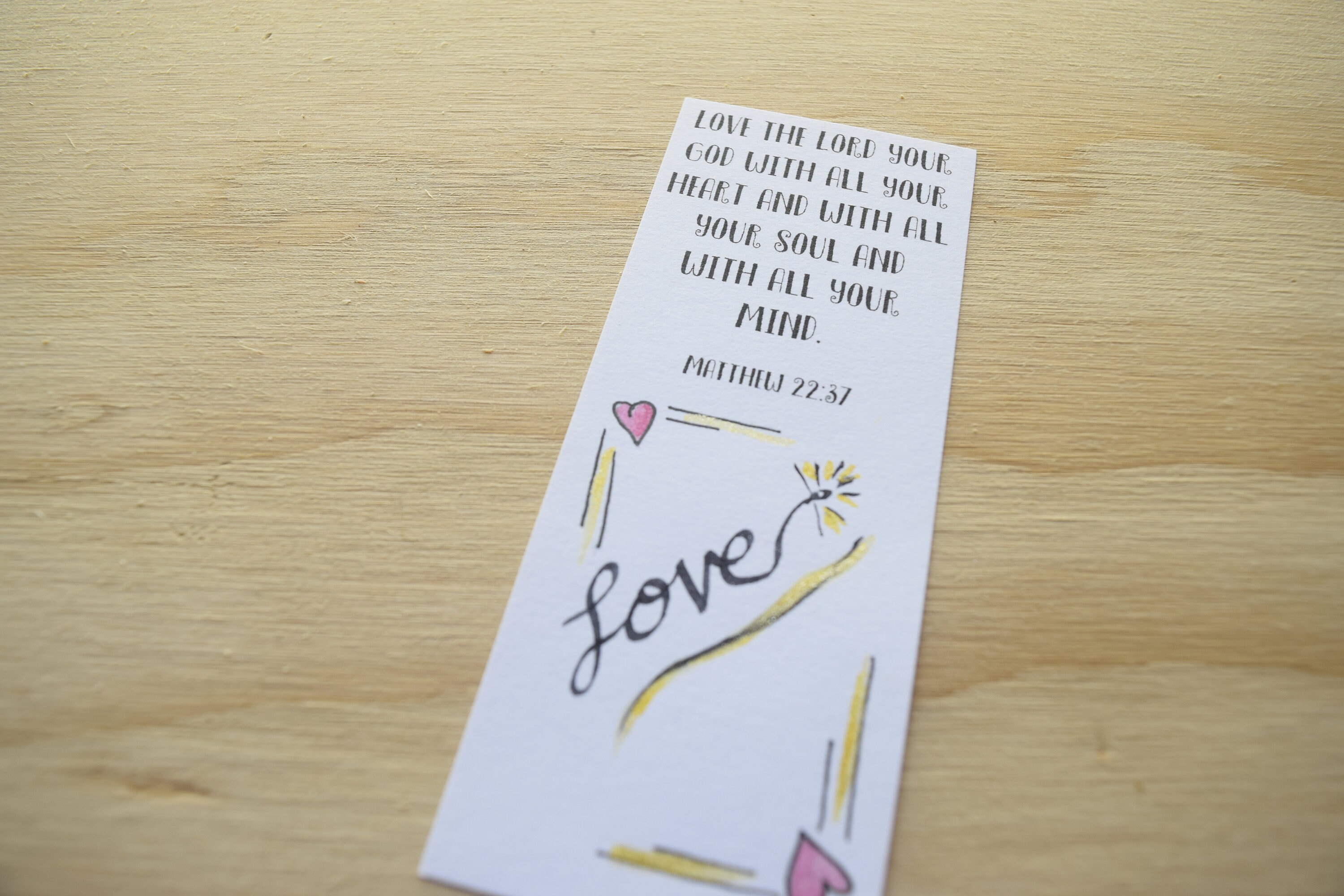 Bookmark Matthew 22:37 Love the Lord | Etsy