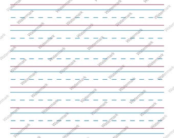 Broken Midline Kindergarten Handwriting Paper - Basic Black Solid and ...