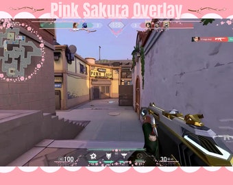 Sakura Cherry Blossom Valorant Stream Overlay With Butterfly Crosshair ...