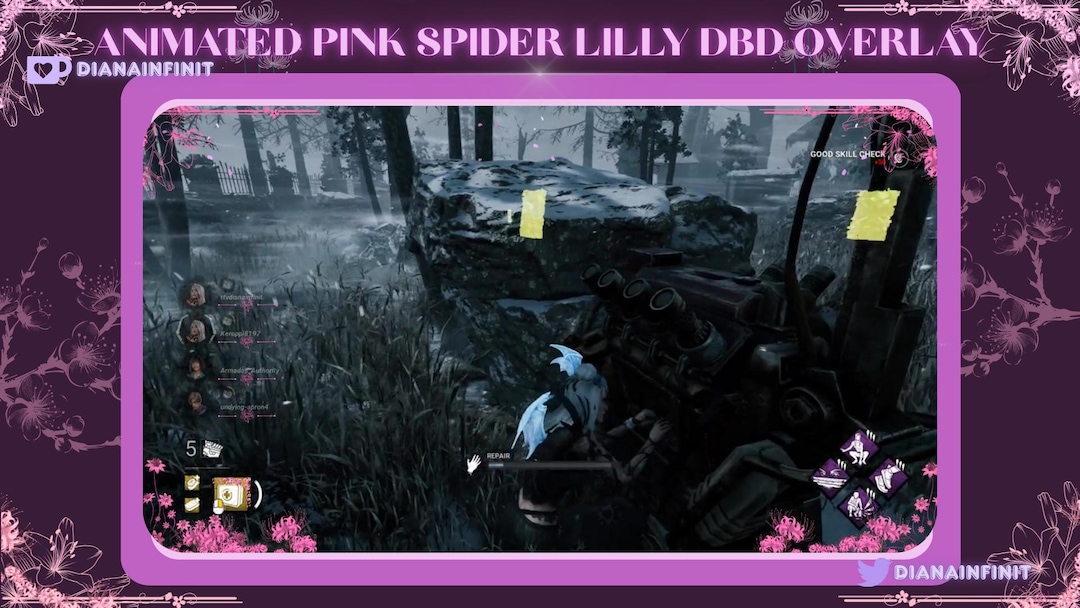 Pink Animated Spider Lily Overlay DBD - Etsy