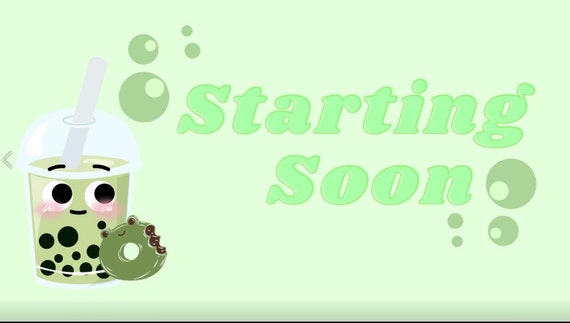 Matcha Boba Animated Overlays - Etsy