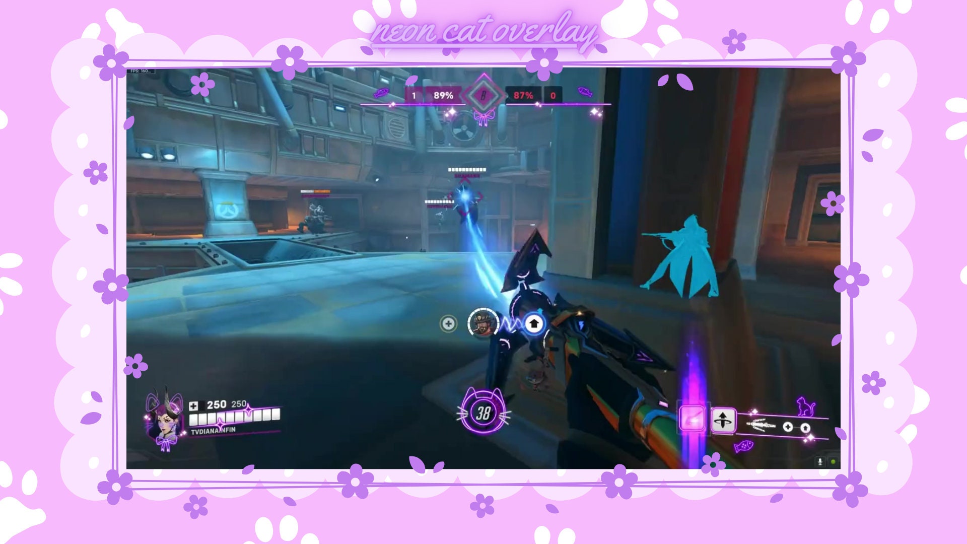 Purple Neon Cat Overwatch Overlay - Etsy