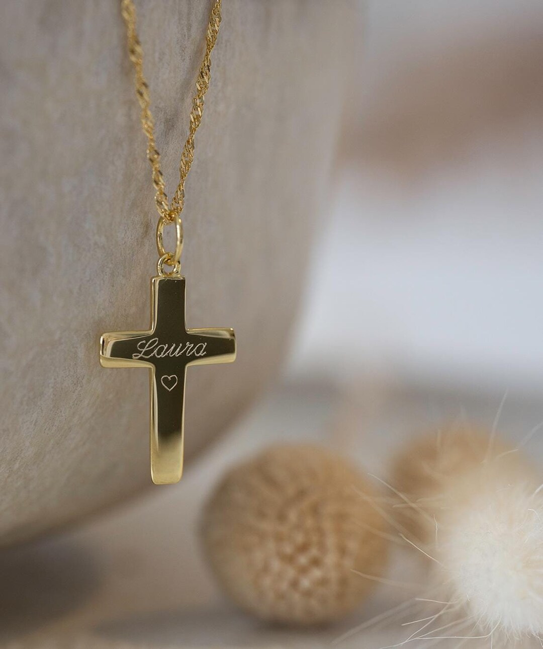 Engraved Cross Pendant Confirmation Baptism Gift Idea 925 Sterling ...