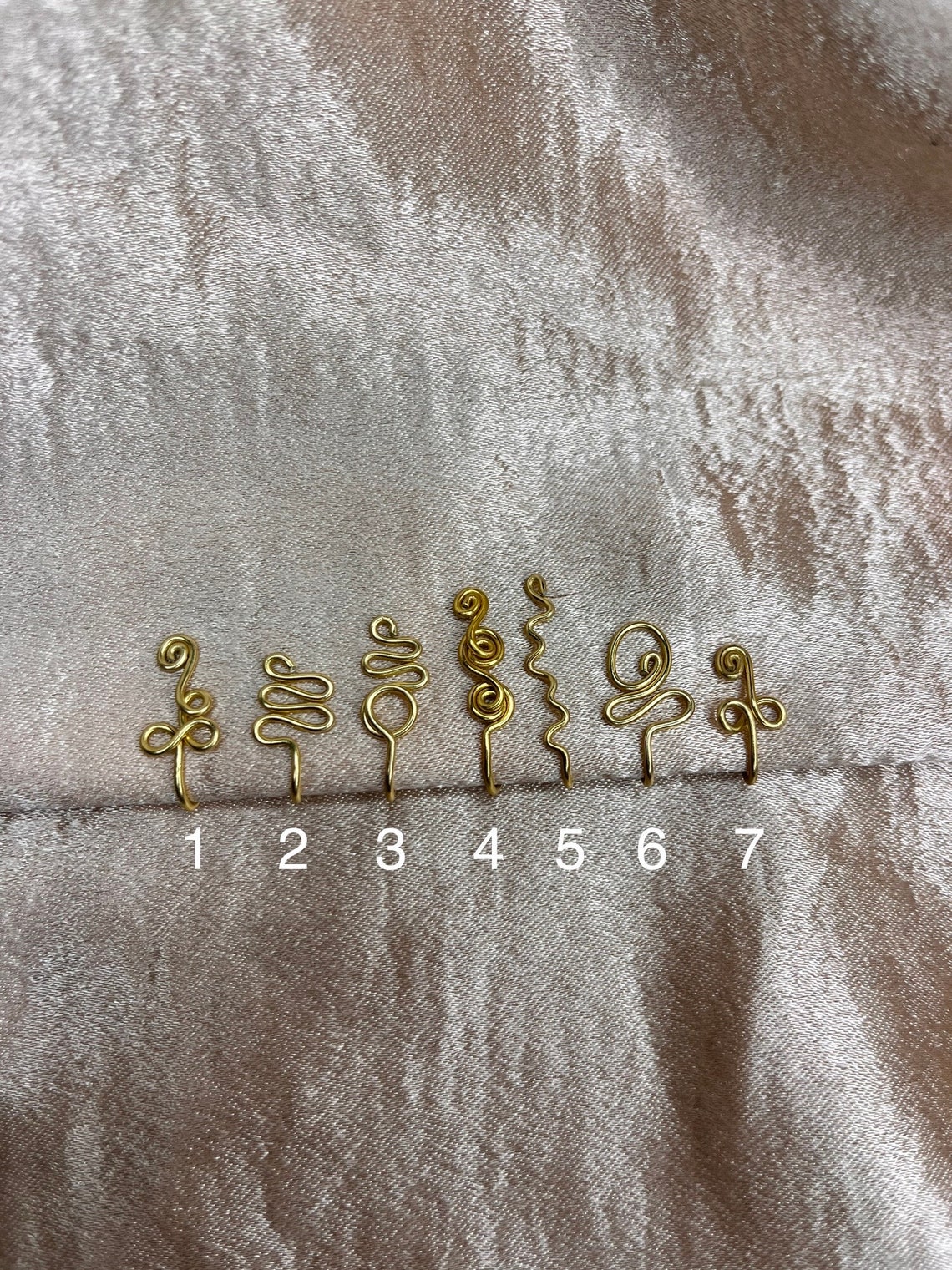 Set of 14 Handmade Nose Cuffs: Gold or Silver, Adjustable, No Piercing ...