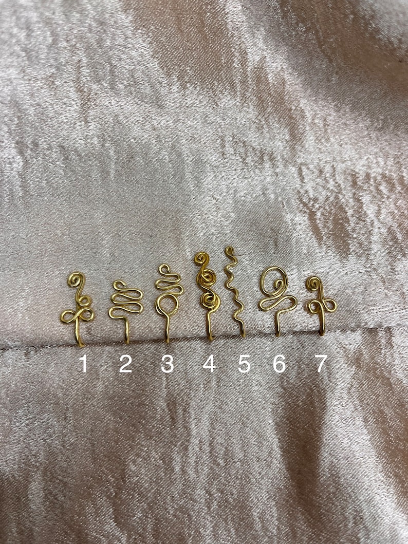 Set of 14 Handmade Nose Cuffs: Gold or Silver, Adjustable, No Piercing ...