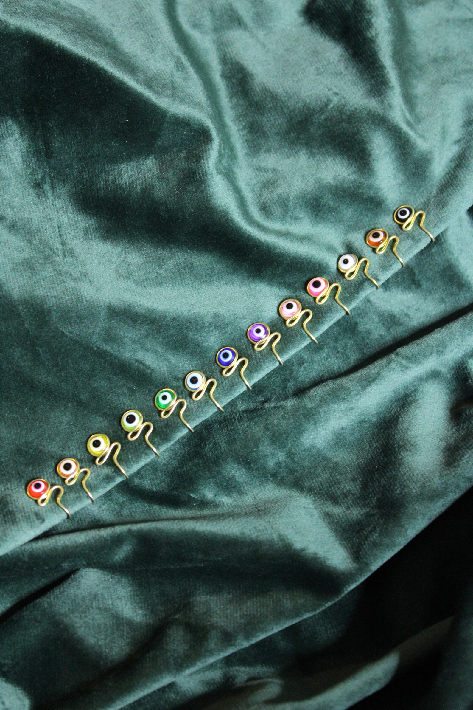 Color Evil Eye Nose Cuff. Soft Wire. Faux Nose Cuff. Fake Nose Ring. No ...