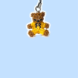 Daisy Teddy Bear Phone Charm | Yellow Teddy Bear Phone Chain | Retro ...