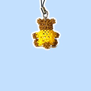 Daisy Teddy Bear Phone Charm | Yellow Teddy Bear Phone Chain | Retro ...