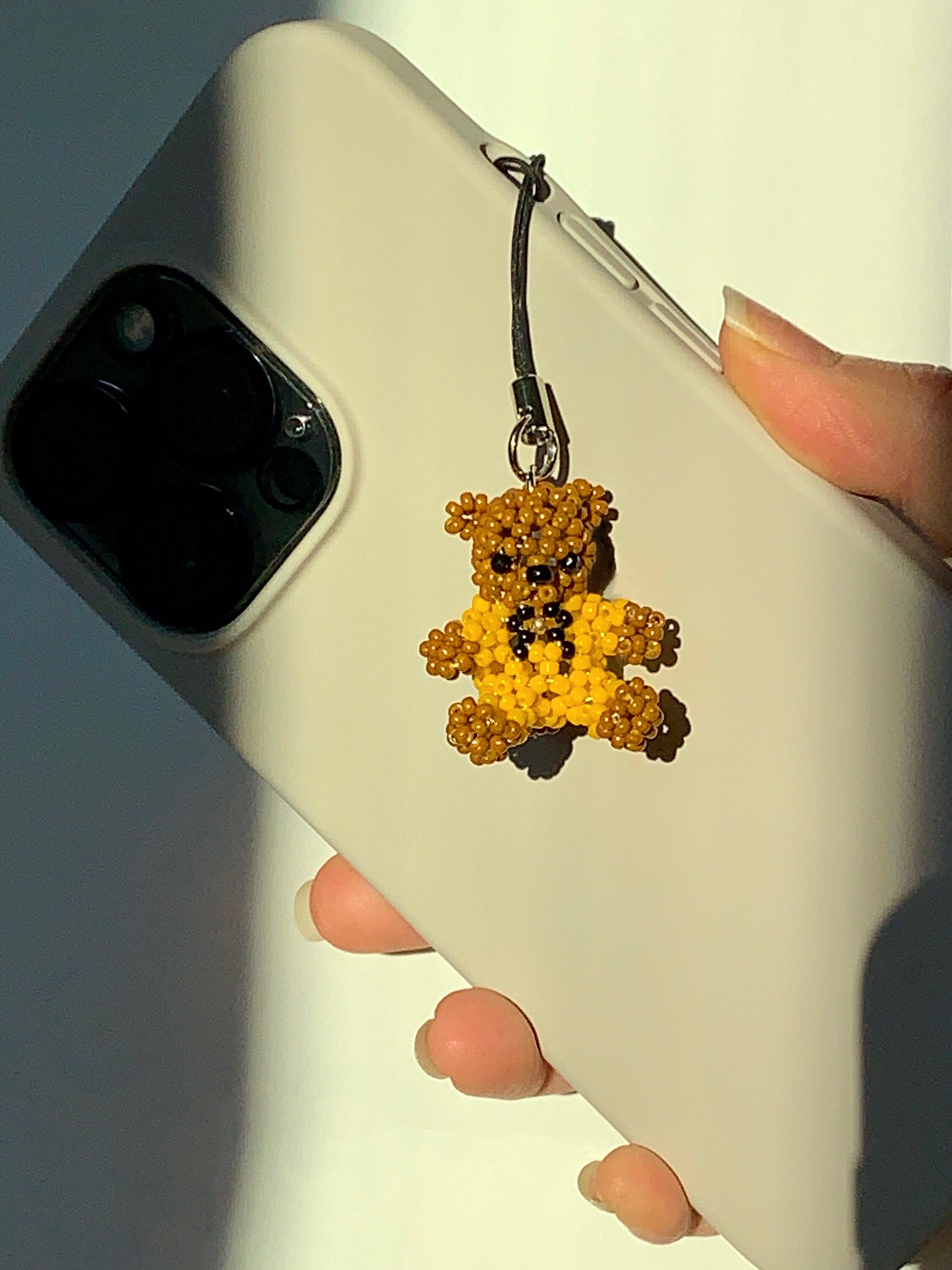Daisy Teddy Bear Phone Charm | Yellow Teddy Bear Phone Chain | Retro ...