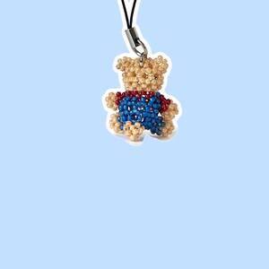 Maple Teddy Bear Phone Charm | Red Jumpsuit Teddy Bear Phone Chain ...