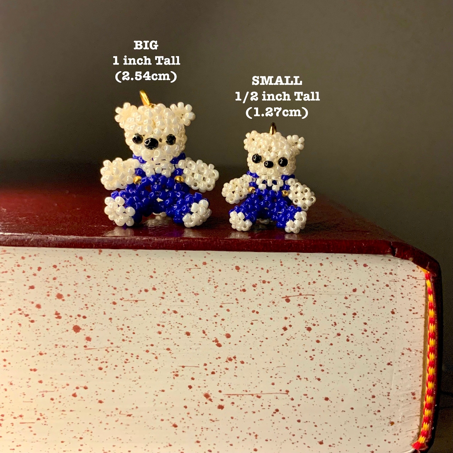 Teddy Bear in Jumpsuit Beaded Pendant | Handmade Beaded Teddy Bear Necklace Pendant | Bracelet ...