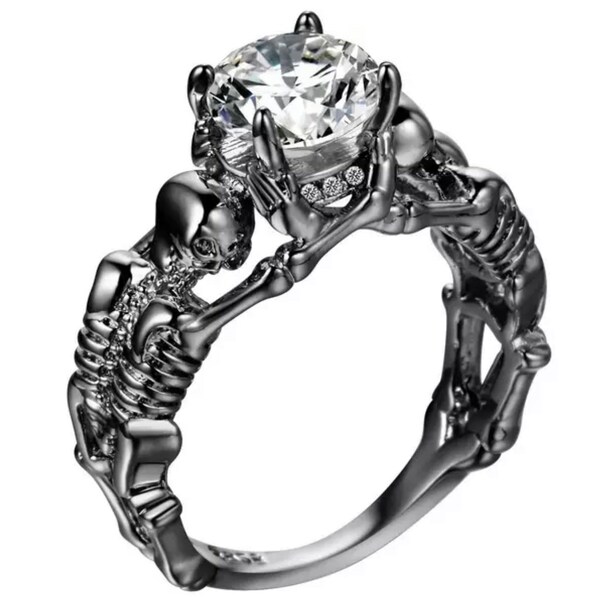 Skull Gem Ring - Etsy