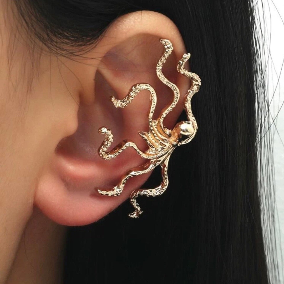 Octopus Squid Ear Cuff Climber. Boho Funky Retro - Etsy