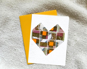 Heart Quilt Block Greeting Card - Etsy