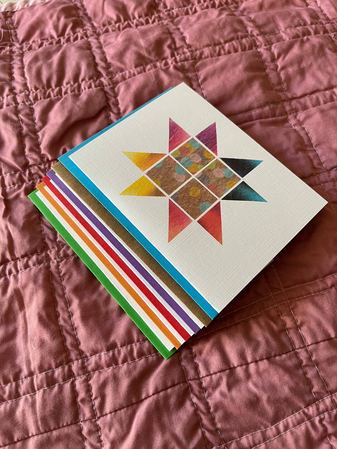 Quilt Block Greeting Cards, Set of 6 - Etsy