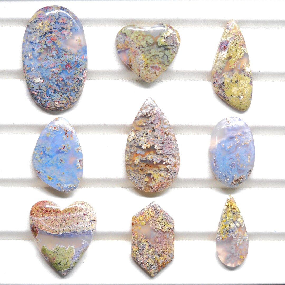 Indonesian Moss Agate Cabochon: Natural Green Gemstone for Jewelry - Etsy