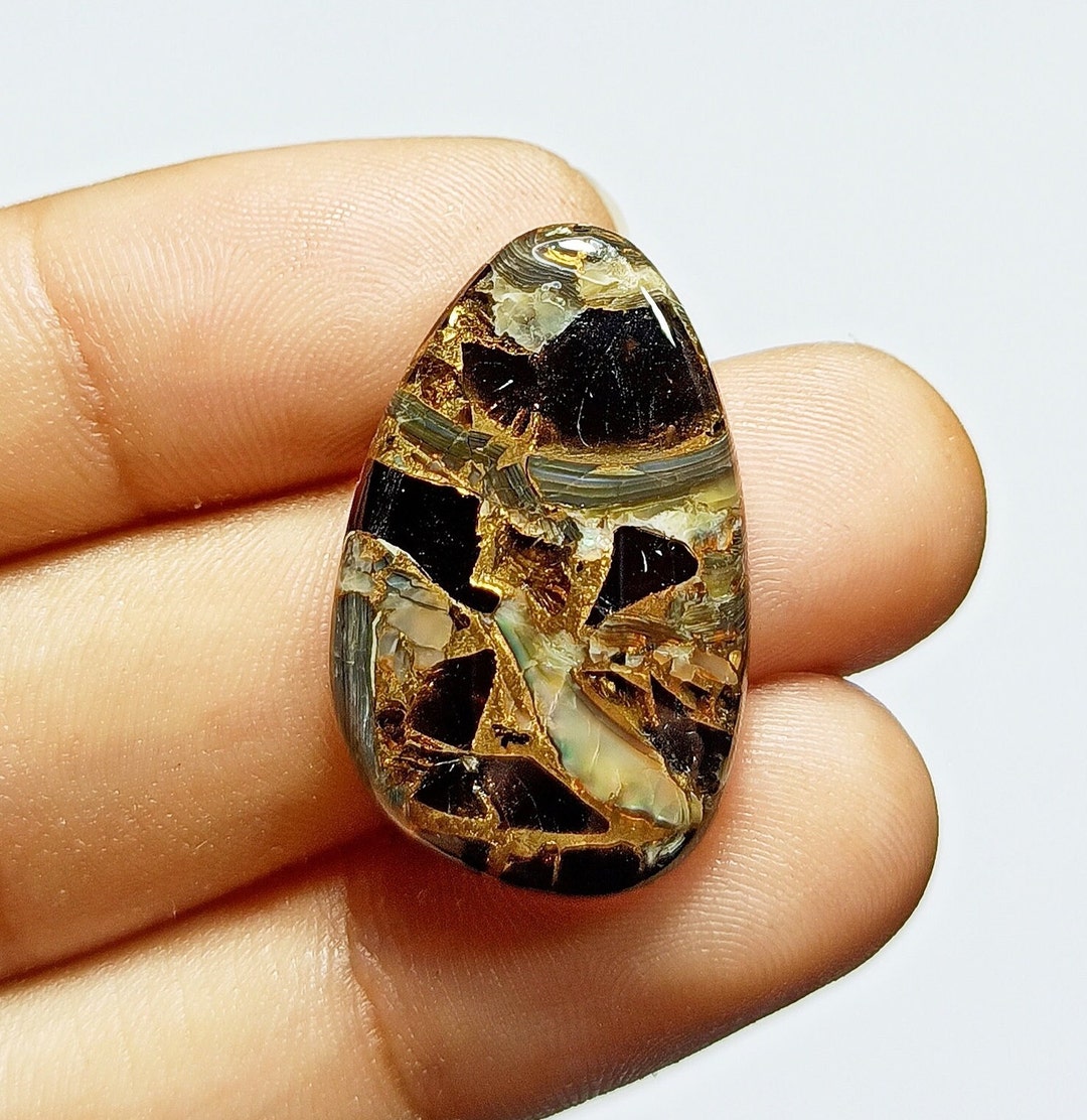 AAA Quality Obsidian Abalone Shell Gemstone Cabochon, Amazing Obsidian ...