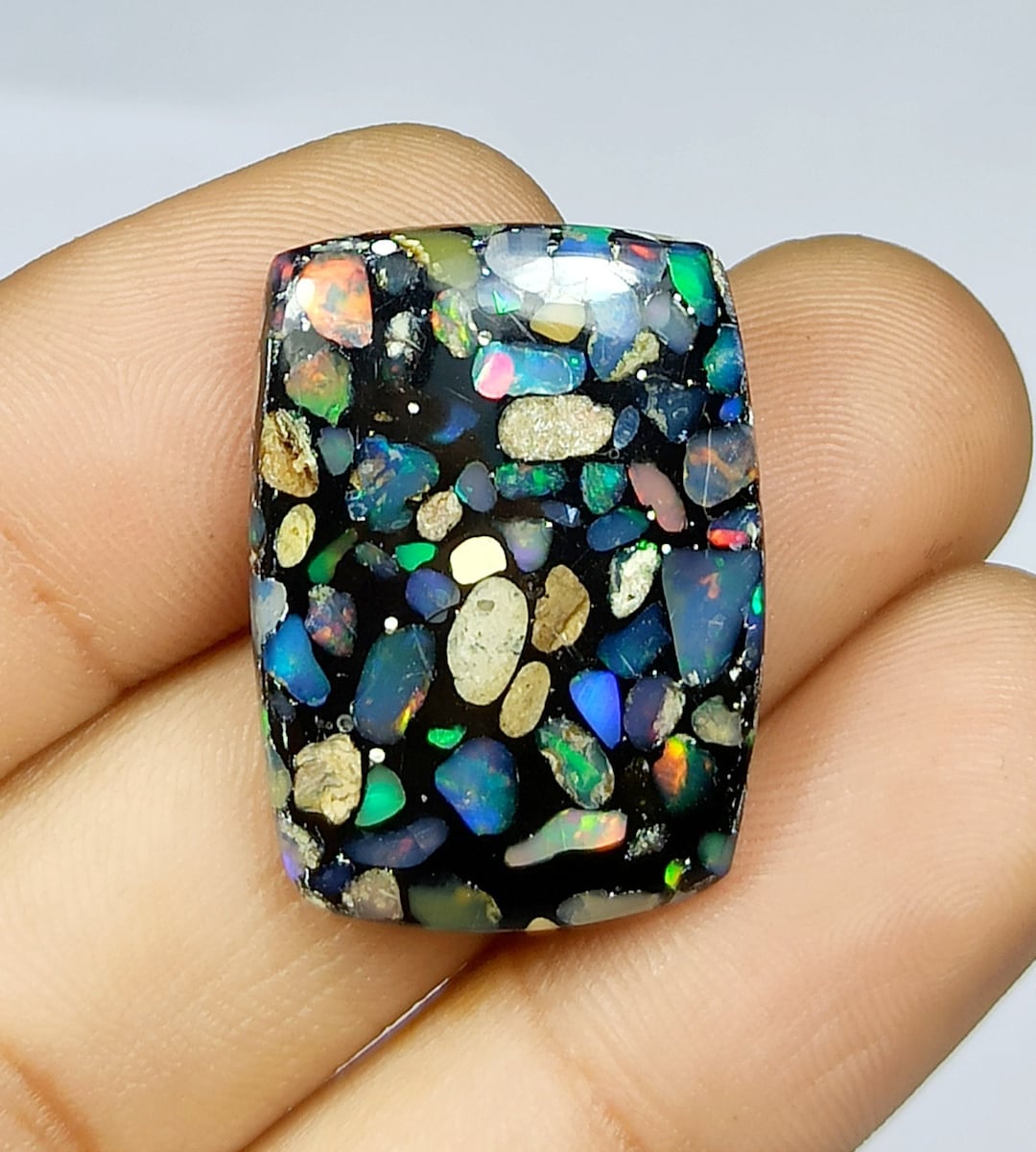 A One Quality Composite Ethiopian/australian Opal Cabochon Gemstone, Fire Composite Opal Stone ...