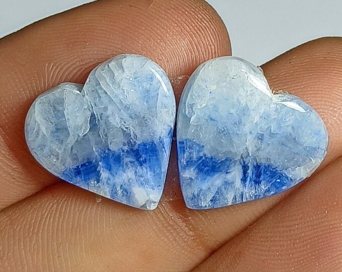 Amazing Scheelite Pair Cabochon Top Grade Blue Scheelite Pair Gemstone ...