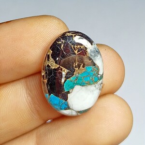 Amazing Chrysocolla Shungite Howlite Handmade Gemstone Cabochon, Oval ...