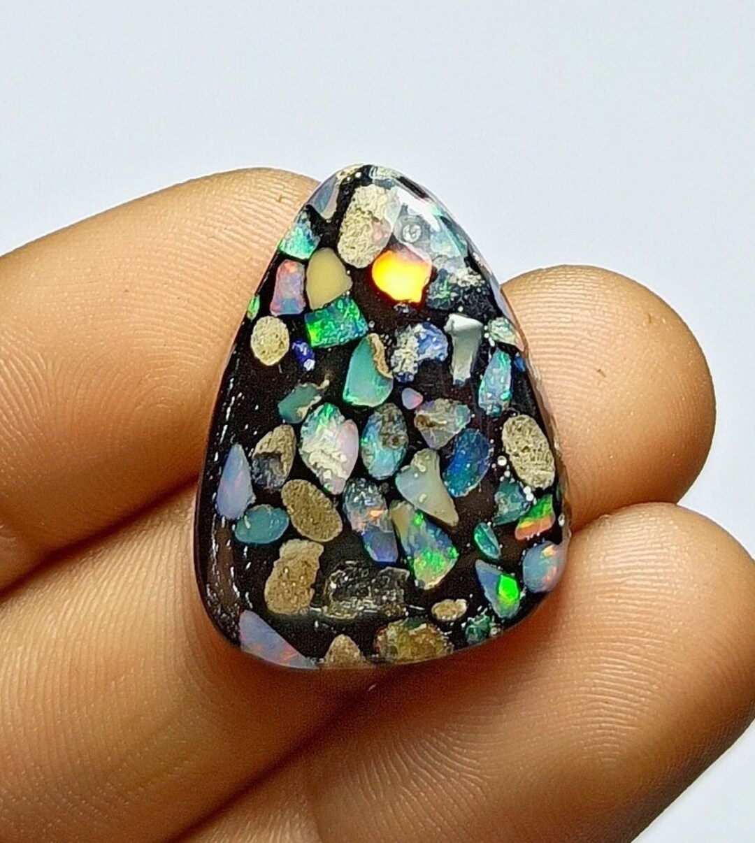 Rare Quality Fire Ethiopian/australian Opal Healing Gemstone Cabochon / Composite Opal Stone ...