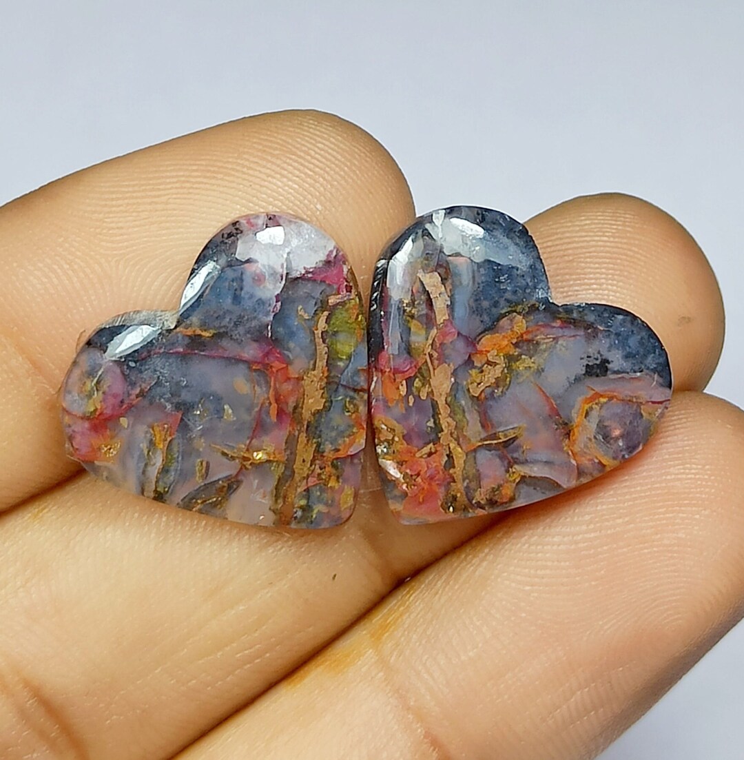 Best Quality Chrysocolla Native Copper With Chalcedony Pair Cabochon ...